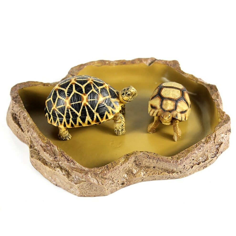 Large Marble Pattern Reptile Terrarium Decor Water Dish For Snakes ...