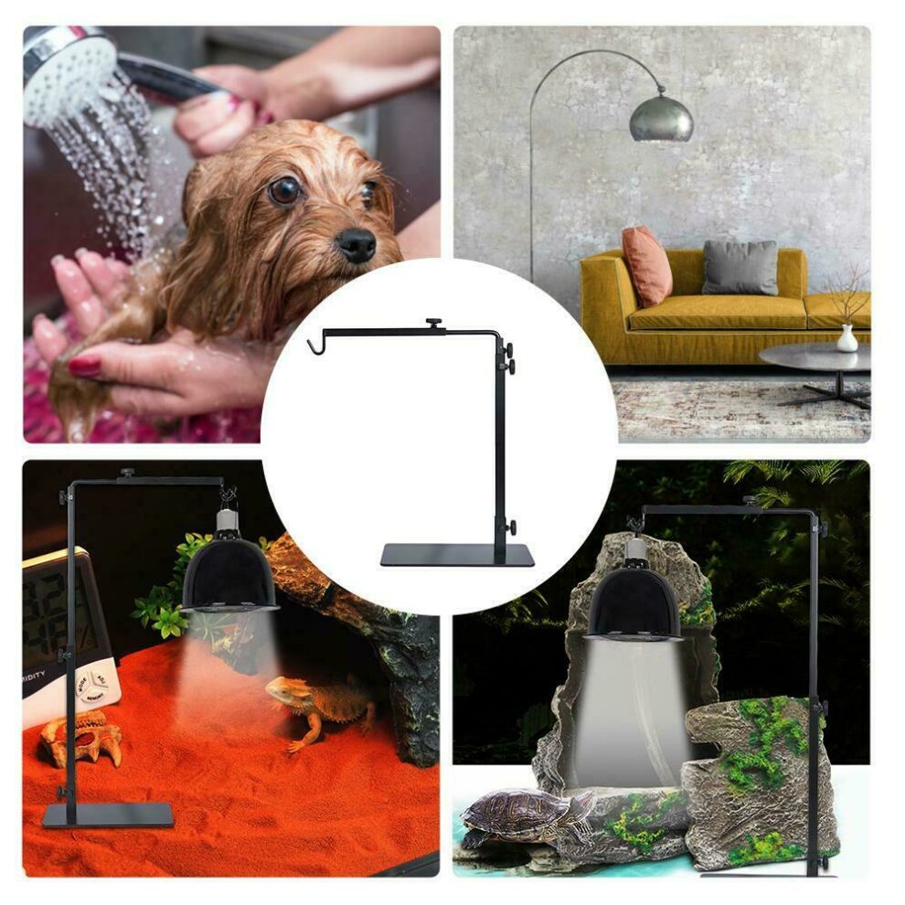 Adjustable Reptile Heating Lamp Stand Telescopic Metal Light Holder ...