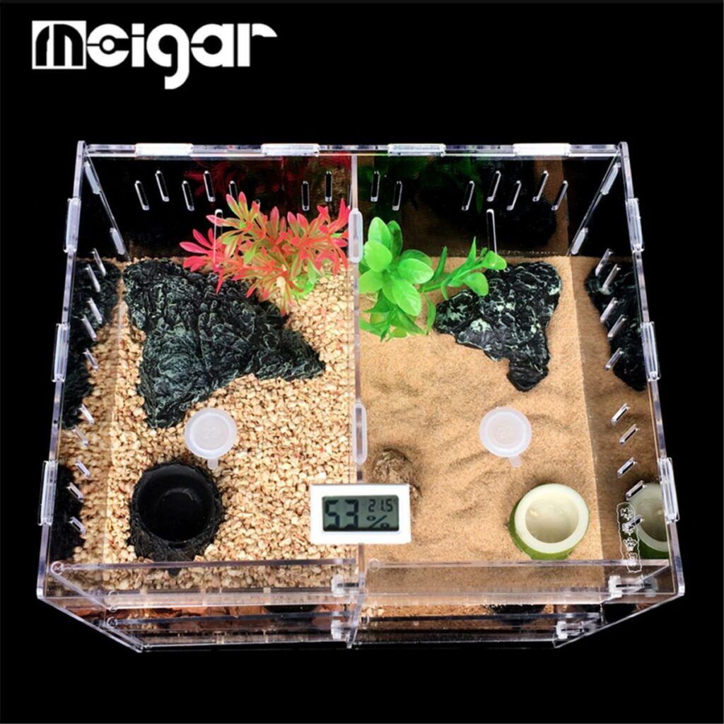 Acrylic Reptile Terrarium Transparent Breeding Tank For Lizards Spiders ...