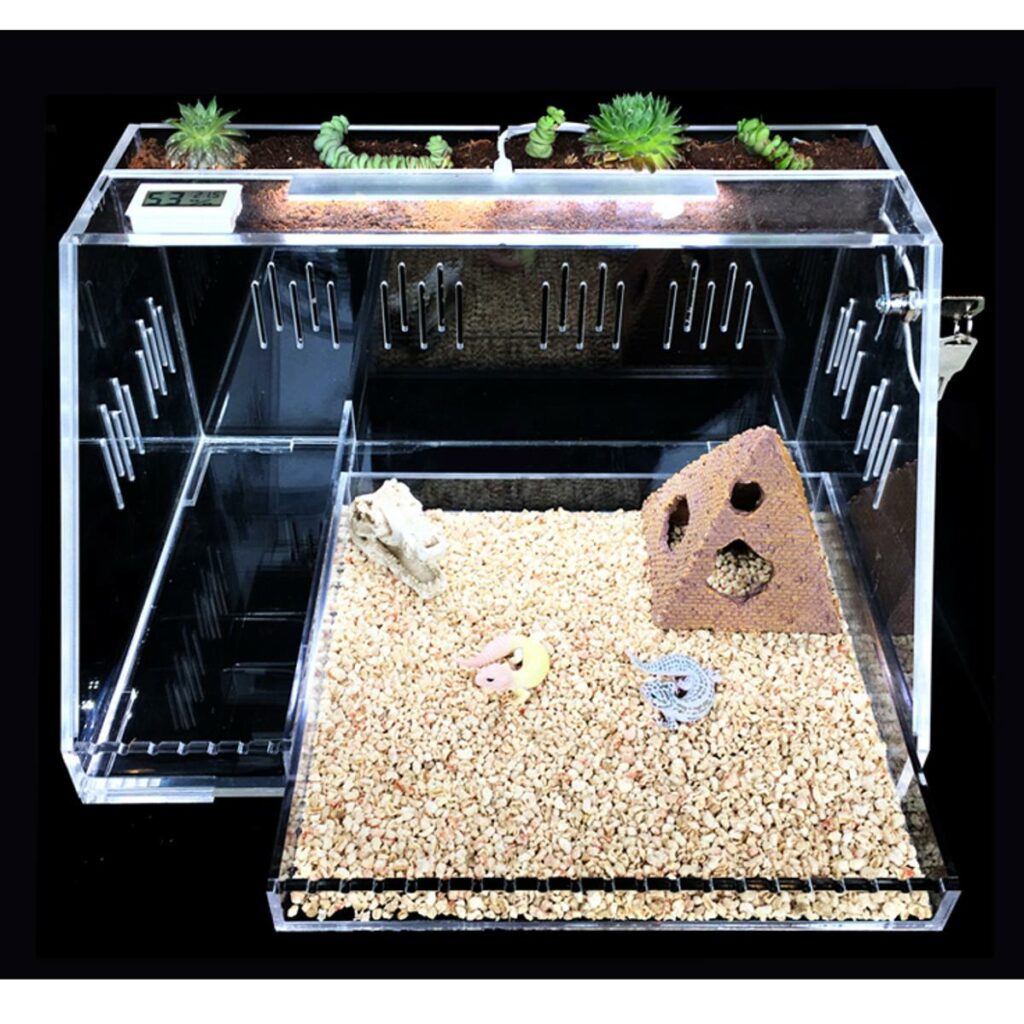 Acrylic Reptile Cage With Light Transparent Breeding Box For Lizards ...
