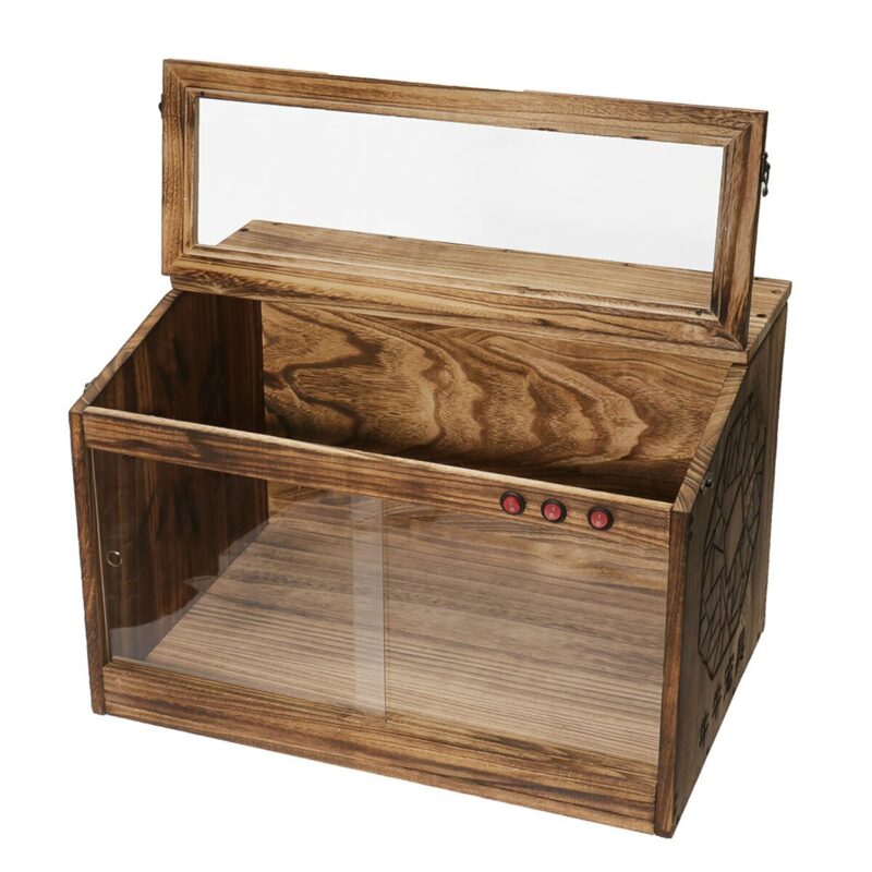 Reptile Enclosure Cage Wooden Terrarium With Lock Vent And Window For ...