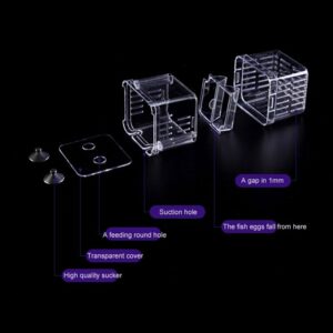 Aquarium Fish Breeding Incubator Box Double Hatch Clear Breeder Boxes ...