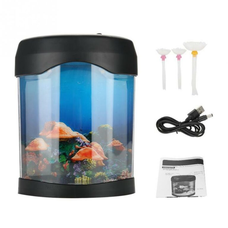 Led Jellyfish Aquarium Night Light Mini Usb Desk Fish Tank Accessories ...