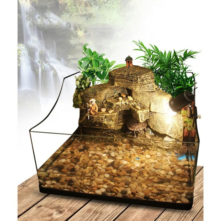 Tropical Turtle Aquarium Kit With Waterfall Basking Platform Light ...