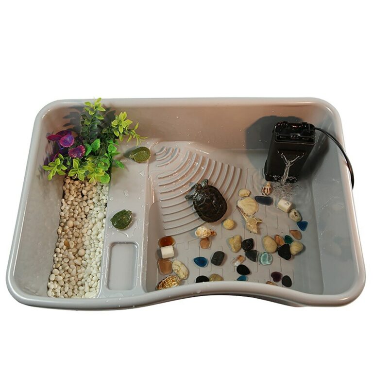 Sturdy Aquatic Turtle Tub Tank With Basking Platform Breeder Box Kit ...