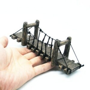 Resin Turtle Climbing Rope Bridge Wooden Tree Aquarium Decor For Fish ...