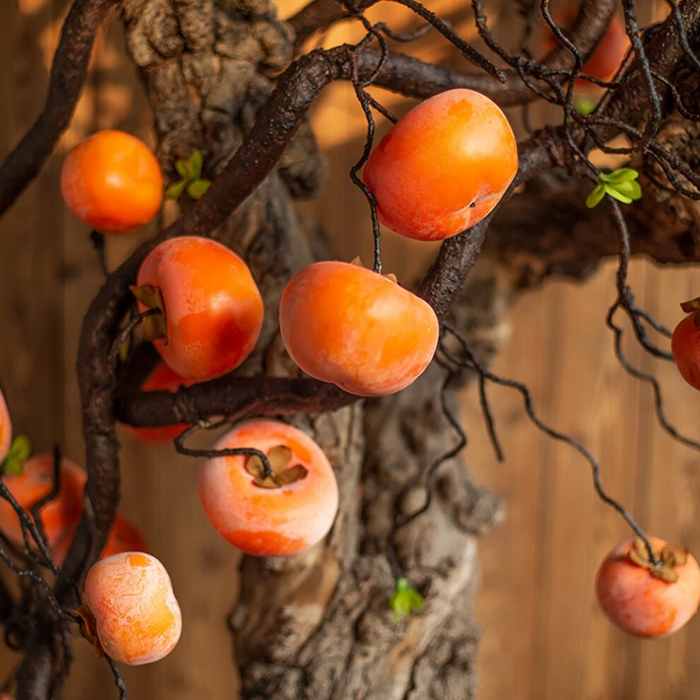 Highgrade Simulation Rattan Persimmon Branch Wall Decor With Vine ...