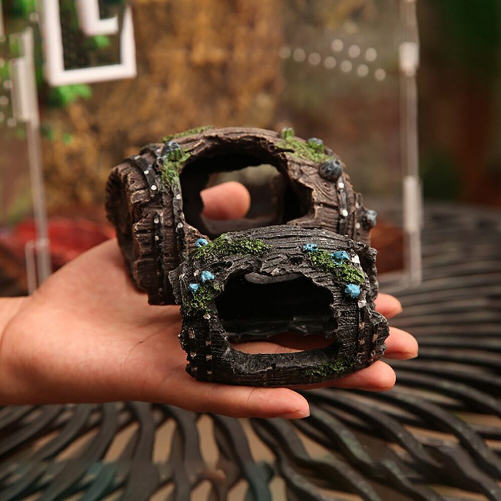 Resin Barrel Aquarium Cave For Reptile Fish Tarantula Terrarium ...