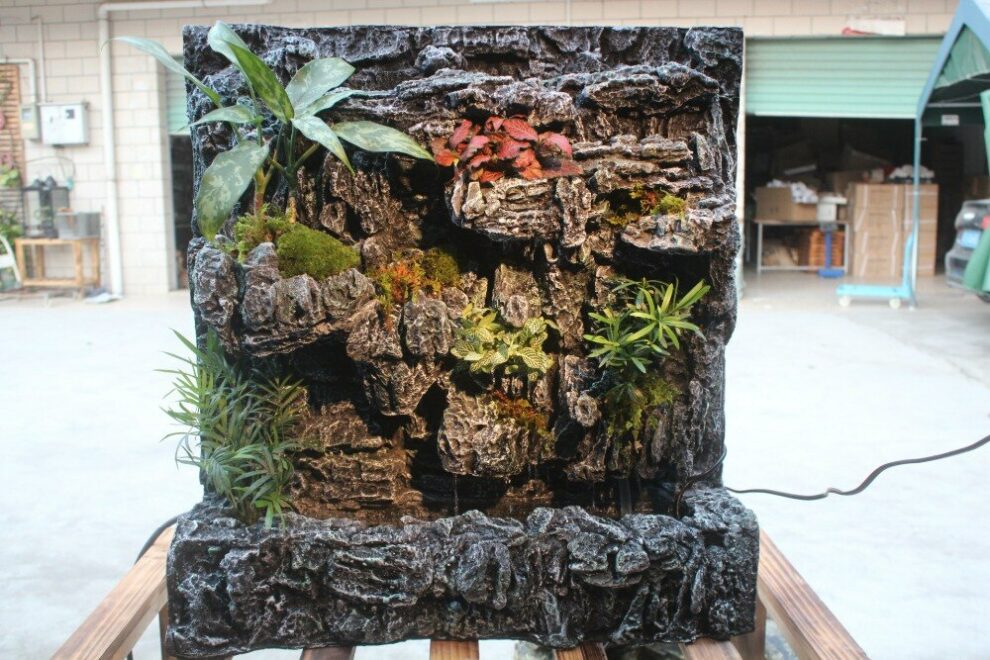 3d Reptile Tank Background Board With Pool Plant Rockery Decoration ...