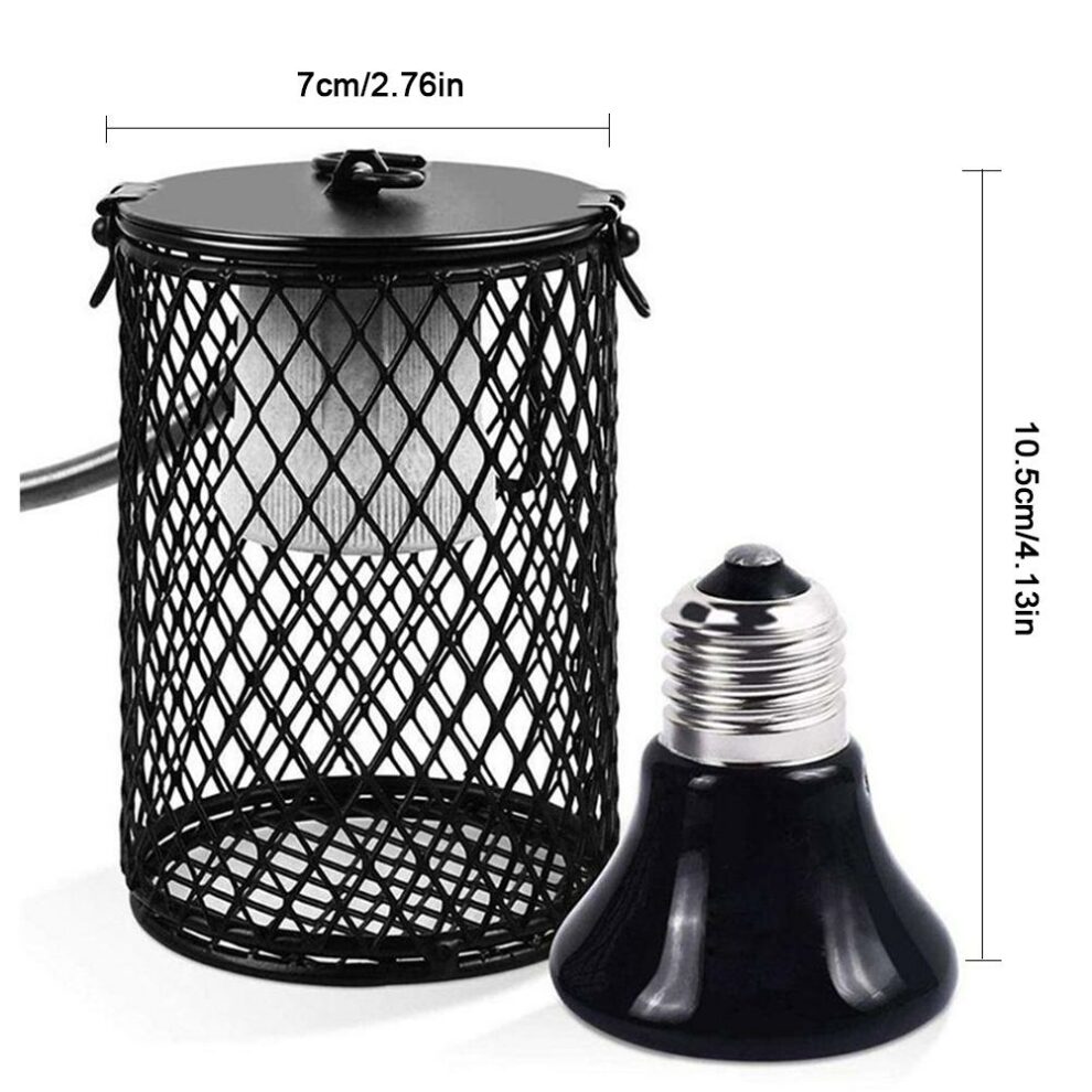Ceramic Pet Heating Lamp Set With Safety Cage For Reptiles Chickens ...