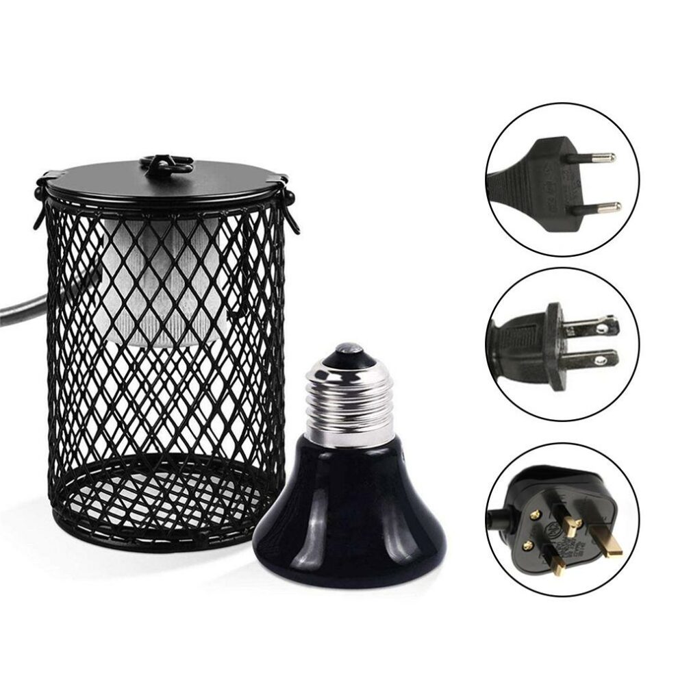 Ceramic Pet Heating Lamp Set With Safety Cage For Reptiles Chickens ...