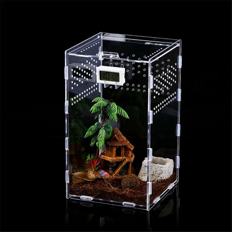 Acrylic Reptile Terrarium Transparent Breeding Cage For Snakes Spiders ...