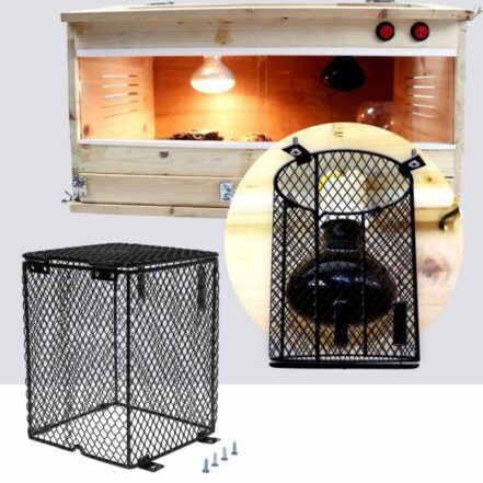 Metal Mesh Reptile Heat Lamp Guard Cage Bulb Protector Enclosure Heater ...