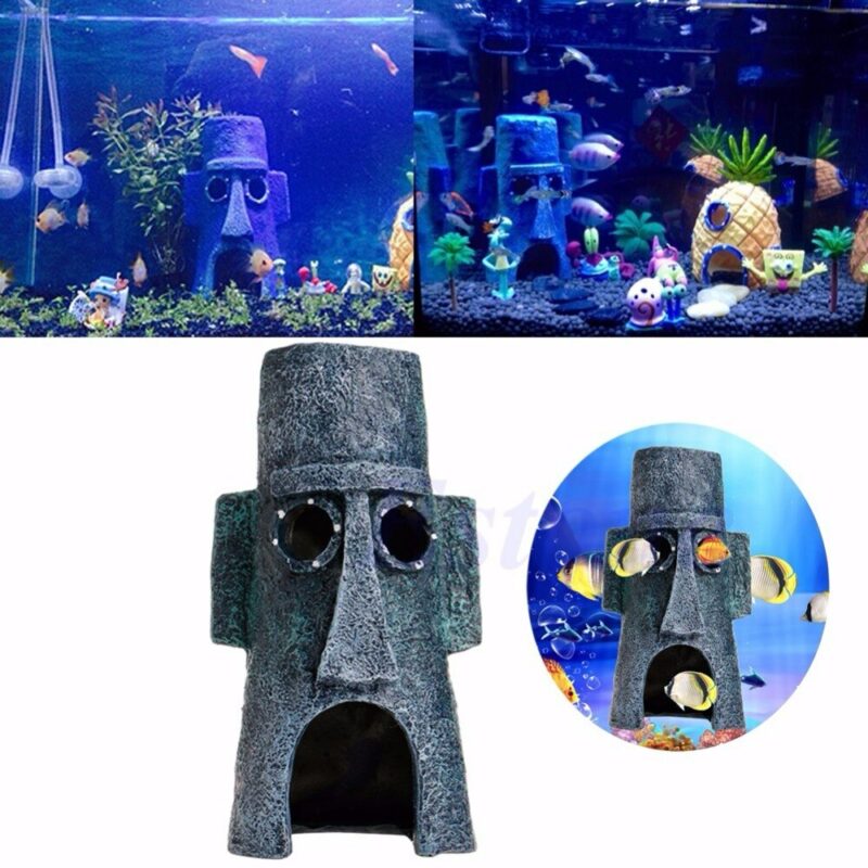 Spongebob Squidward Pineapple Aquarium Ornament Mini Fish Tank ...