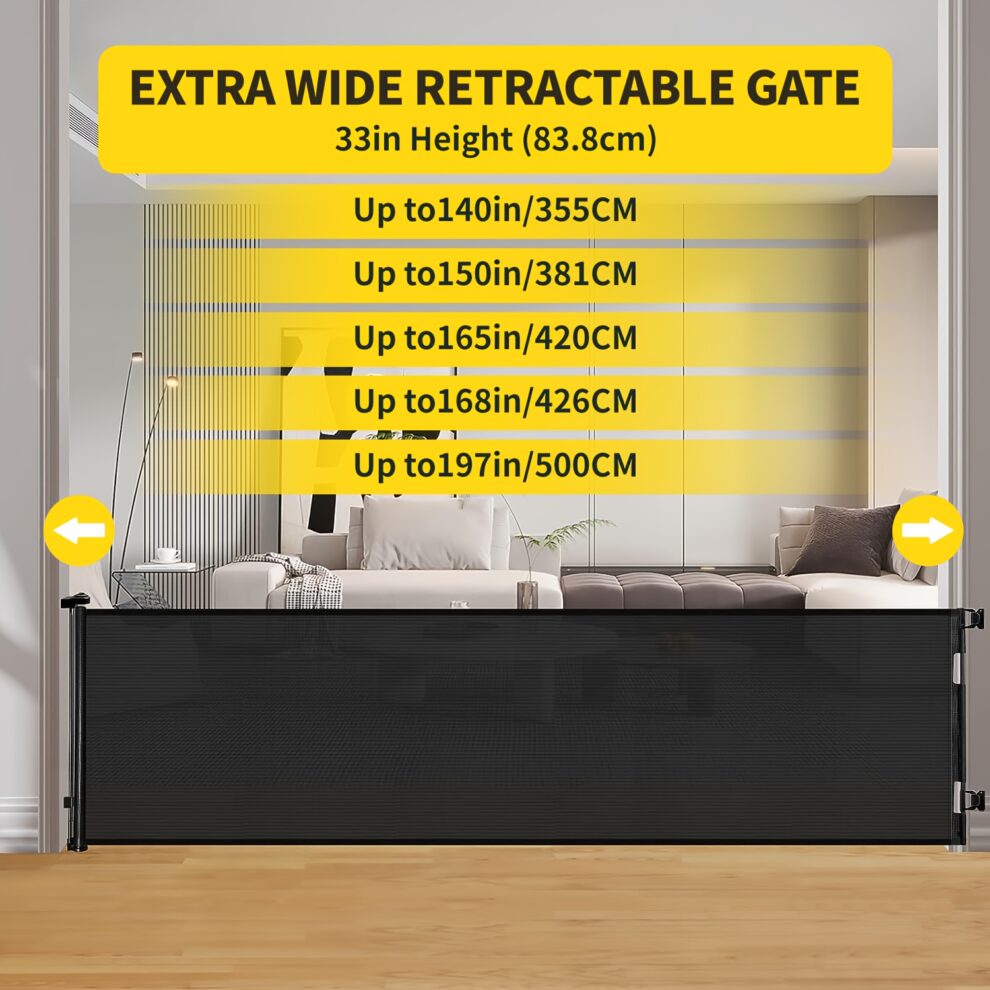 Indooroutdoor Retractable Mesh Safety Gate For Doorways Stairs 3341 ...