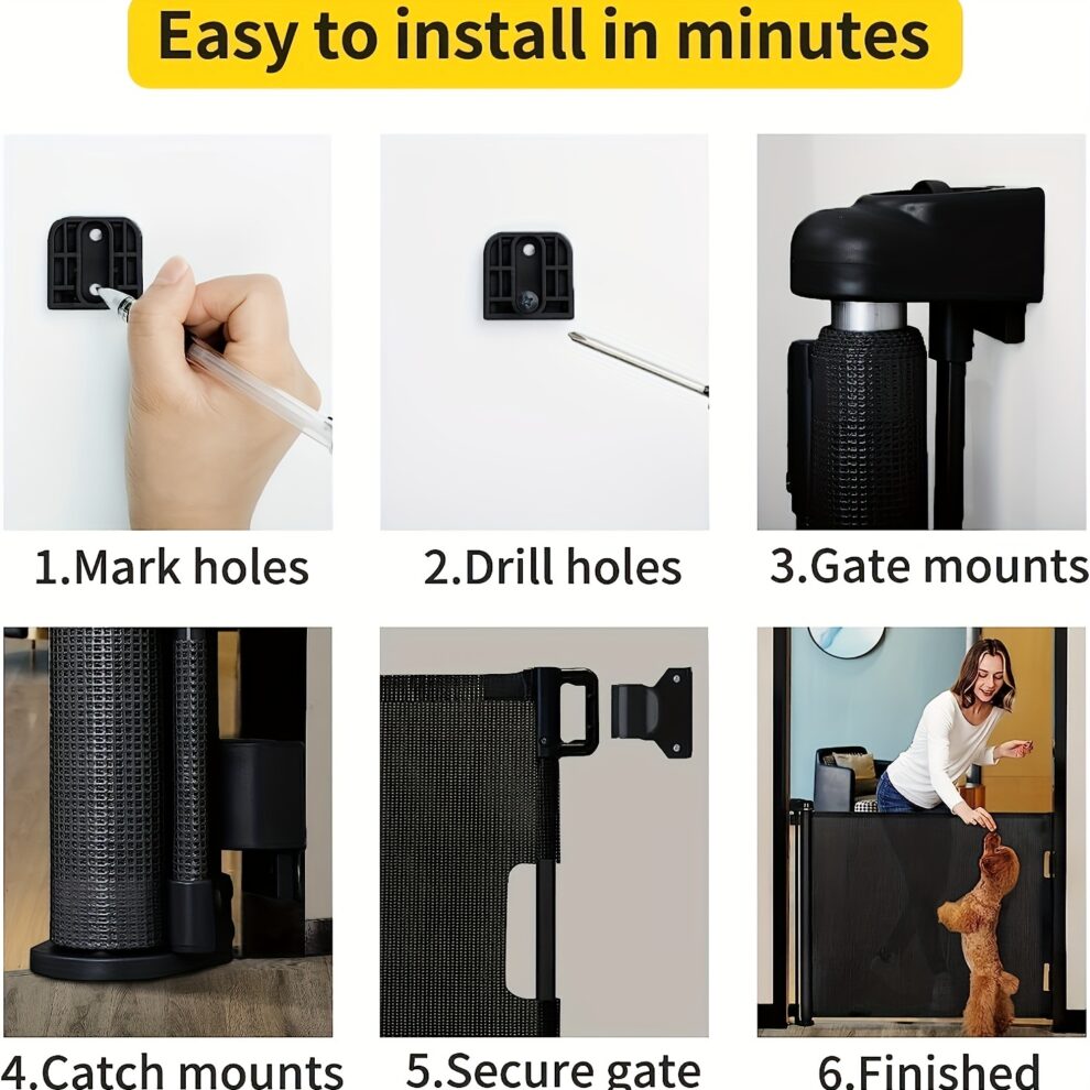 Indooroutdoor Retractable Mesh Safety Gate For Doorways Stairs 3341 ...