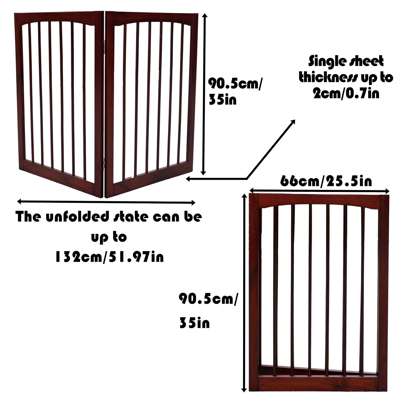 Indoor Wooden Foldable Pet Safety Gate For Dogs Puppies Stairs - Free ...