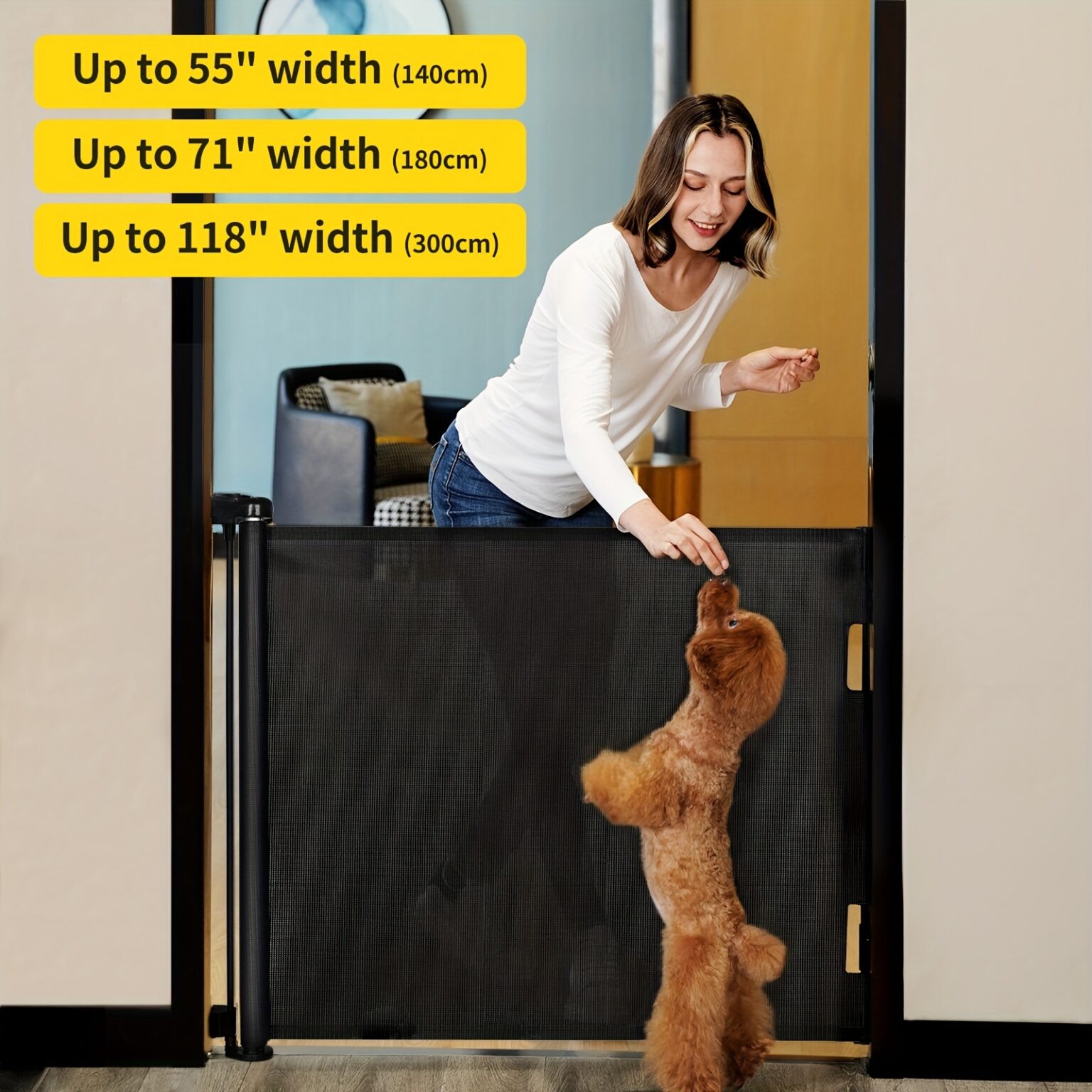 Indooroutdoor Retractable Mesh Safety Gate For Doorways Stairs 3341 ...