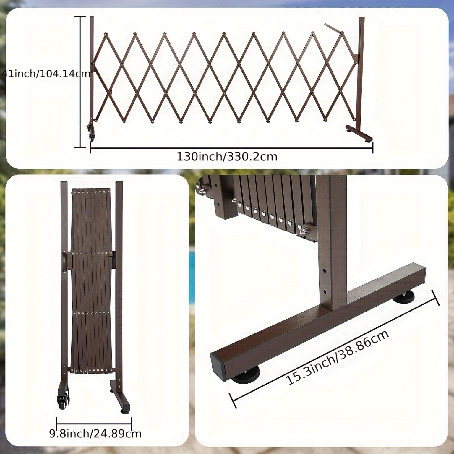 Portable Expandable 130 Retractable Driveway Fence Gate For ...