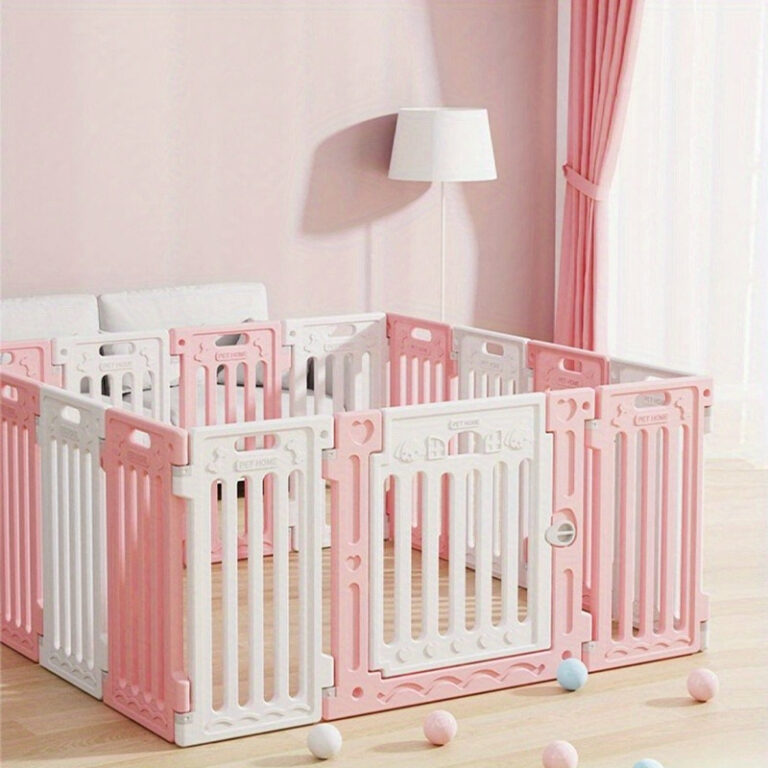 Indoor Pet Isolation Fence Dog Guard Cage With 12 Panels 1 Door Catdog ...