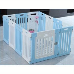 Indoor Pet Isolation Fence Dog Guard Cage With 12 Panels 1 Door Catdog ...