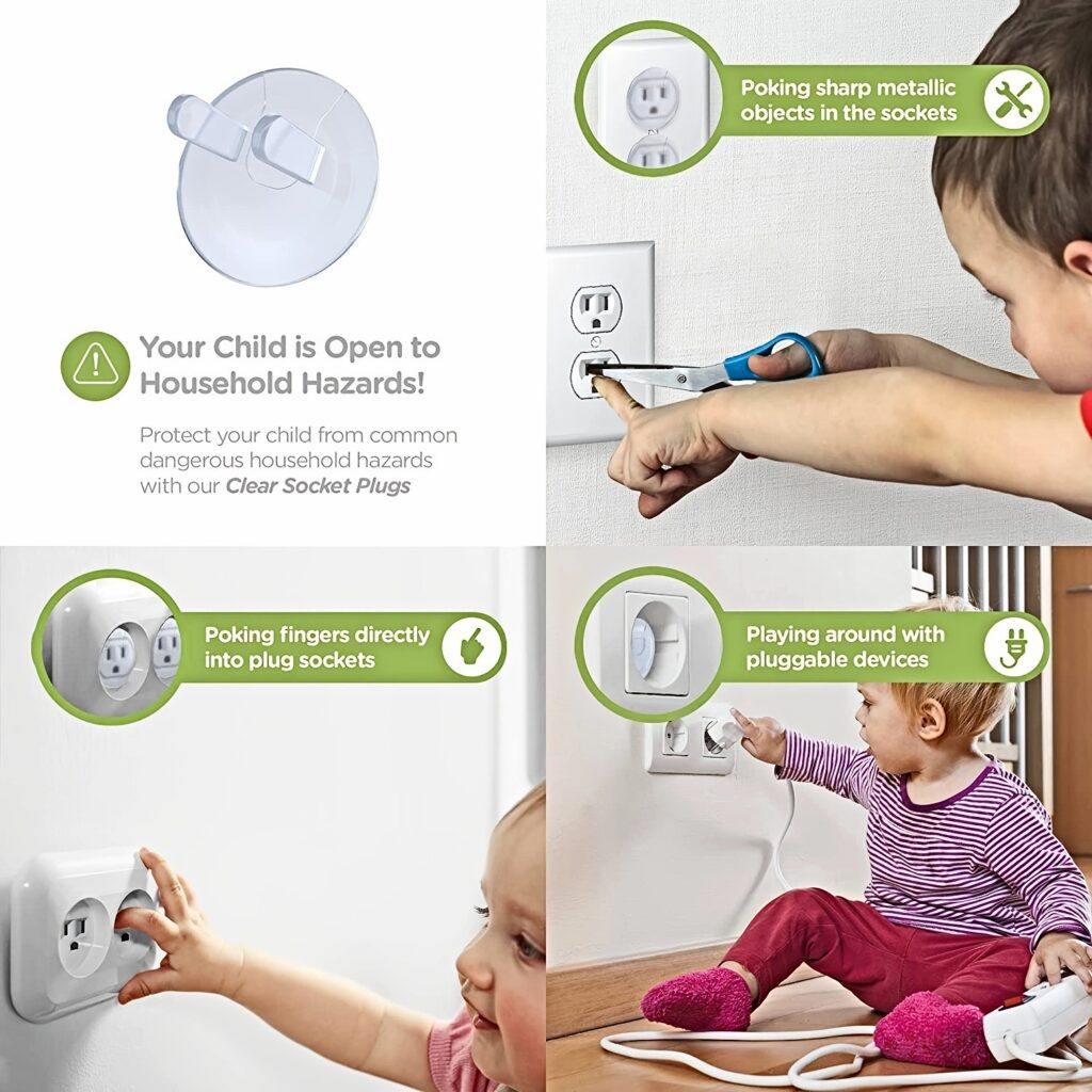 10pack Baby Safety Electric Plug Protectors Secure Outlet Covers With ...