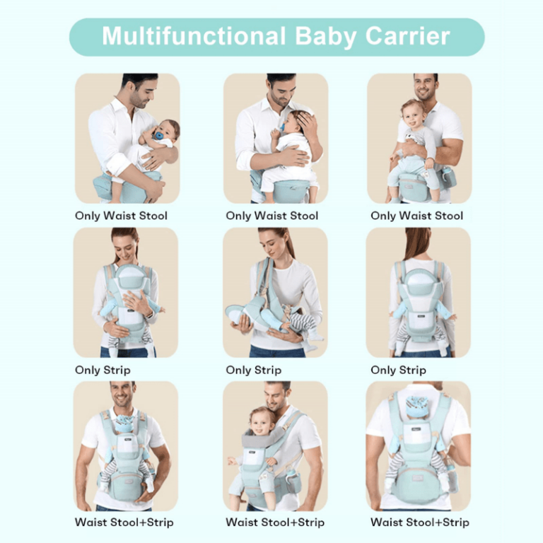 Ergonomic Baby Carrier Kangaroo Swaddle Sling With Storage Infant ...