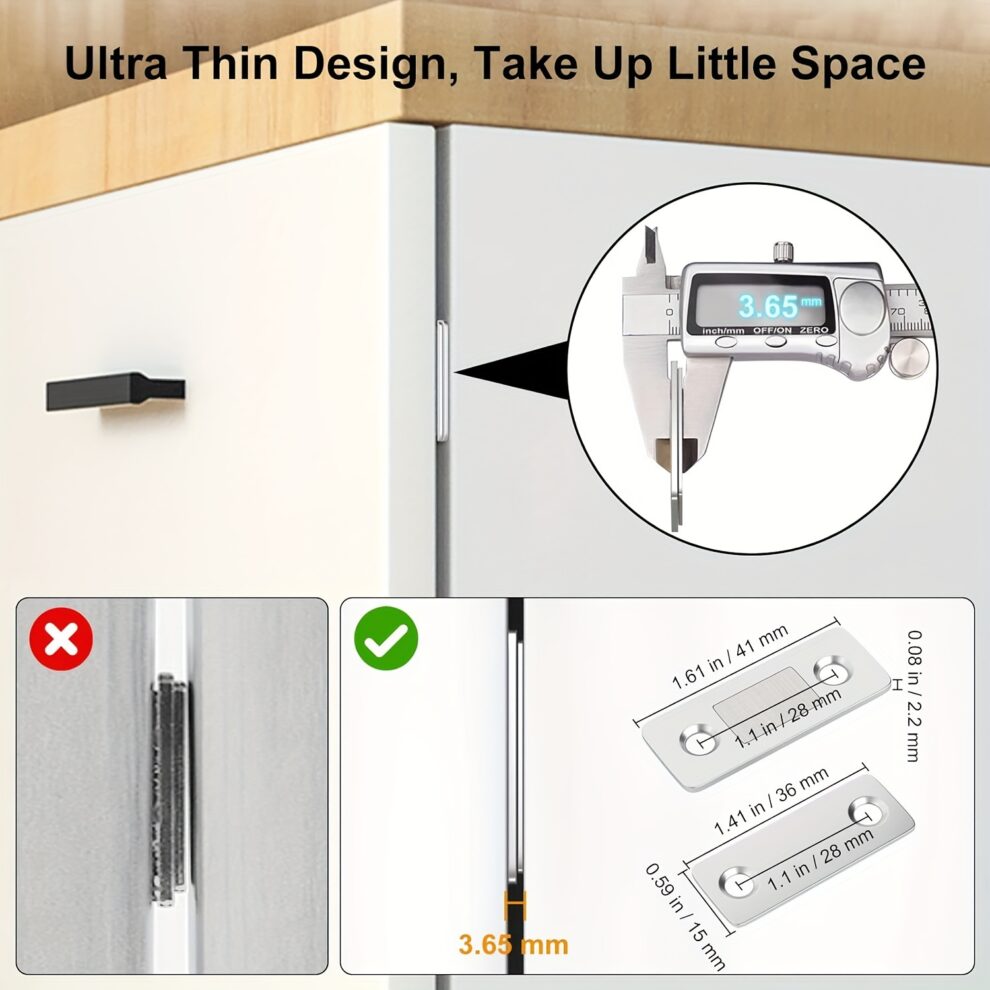 Magnetic Cabinet Latch 48 Pairs Ultra Thin Magnetic Door Closure For ...