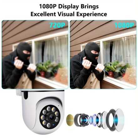 Hd 1080p Wifi Security Camera With 355 View Night Vision Remote Control ...