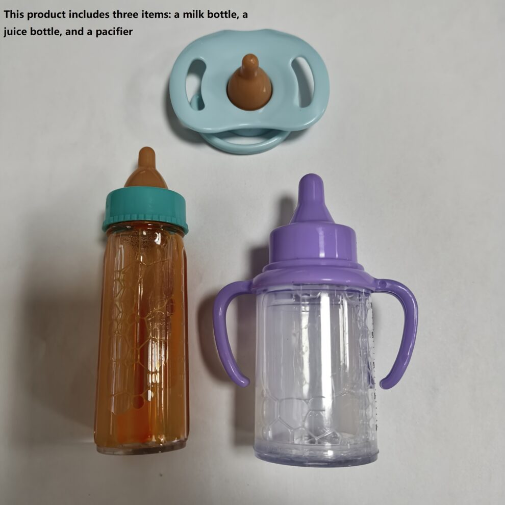 Realistic Baby Doll Feeding Set With Milk Juice Bottles And Pacifier ...