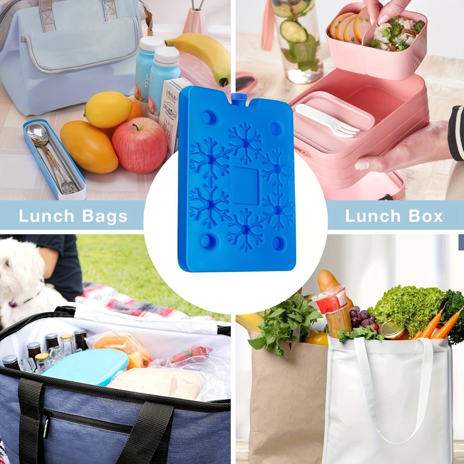Reusable Slim Ice Packs For Lunch Box Beach Cooler Backpack 124pcs ...