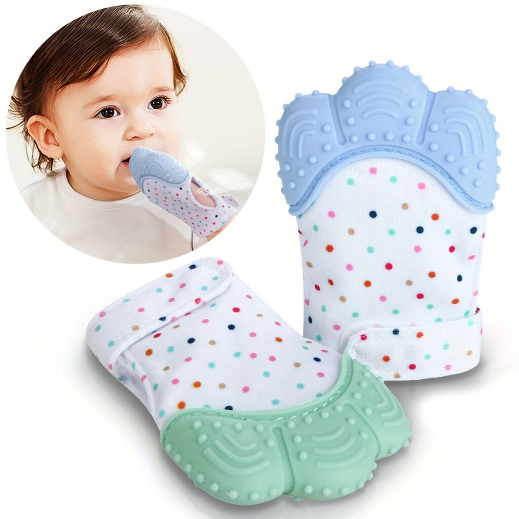 Silicone Baby Teething Mitten Breathable Chew Mitt Teether Toy - Free ...