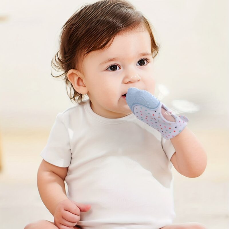 Silicone Baby Teething Mitten Breathable Chew Mitt Teether Toy - Free ...
