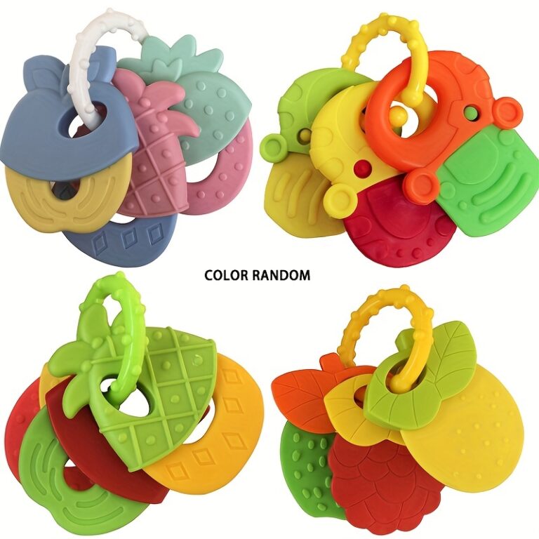 Bpafree Silicone Baby Teething Toy Set Fruit Shaped Teether Keys - Free ...