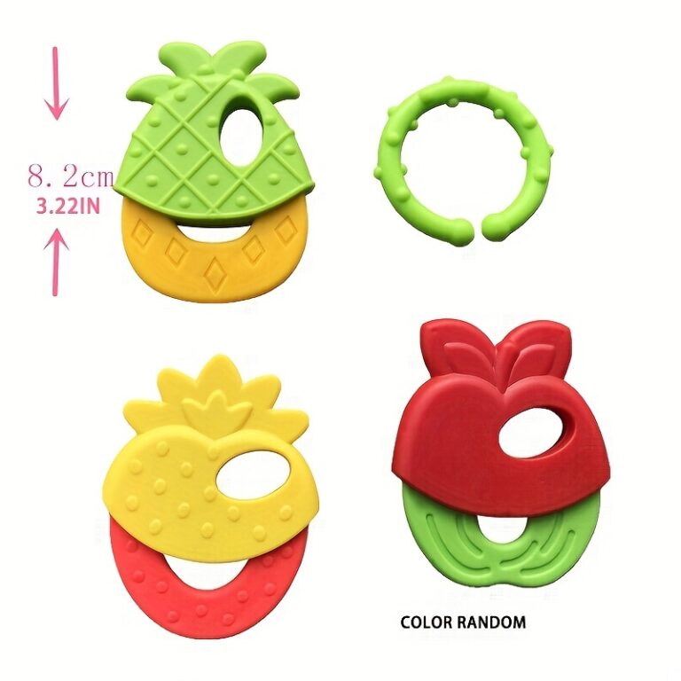 Bpafree Silicone Baby Teething Toy Set Fruit Shaped Teether Keys - Free ...