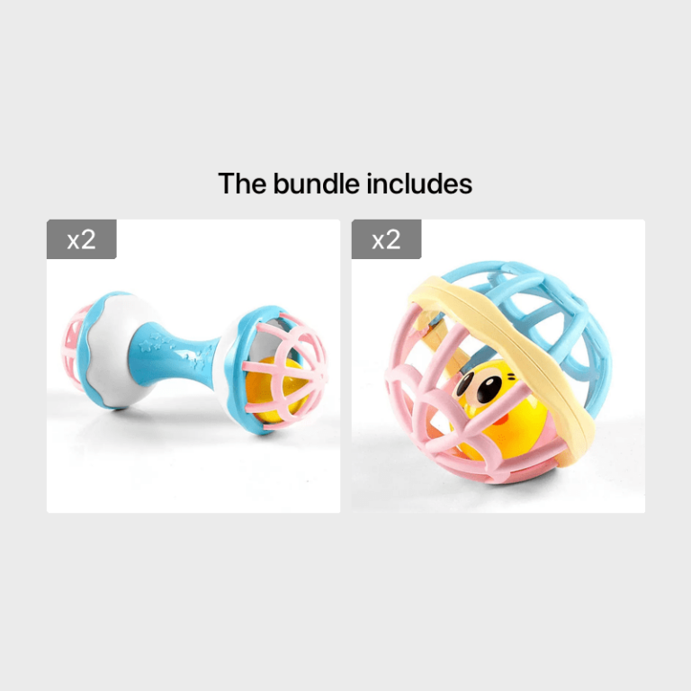 Infant Learning Toy Set Teething Rattle Shaker Tummy Time Gift For 012 ...