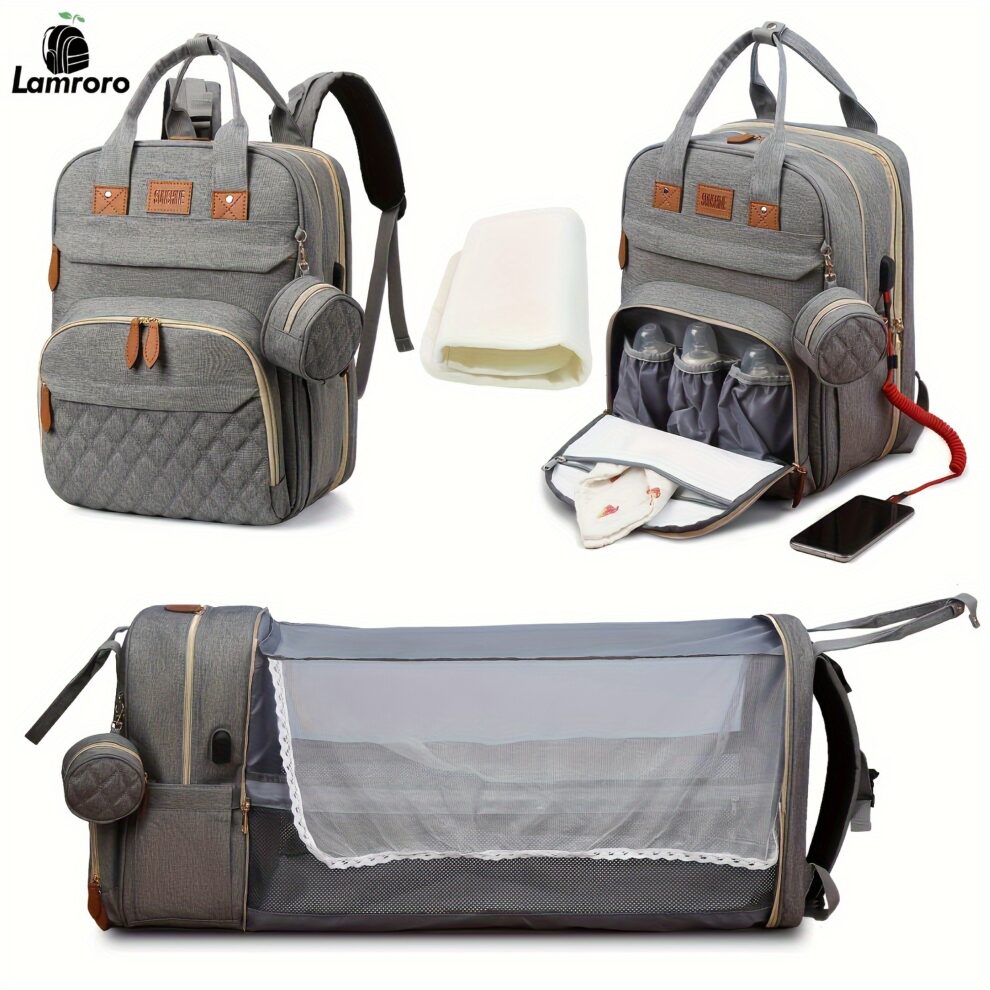 Multifunctional Large Capacity Diaper Bag Backpack With Usb Port ...