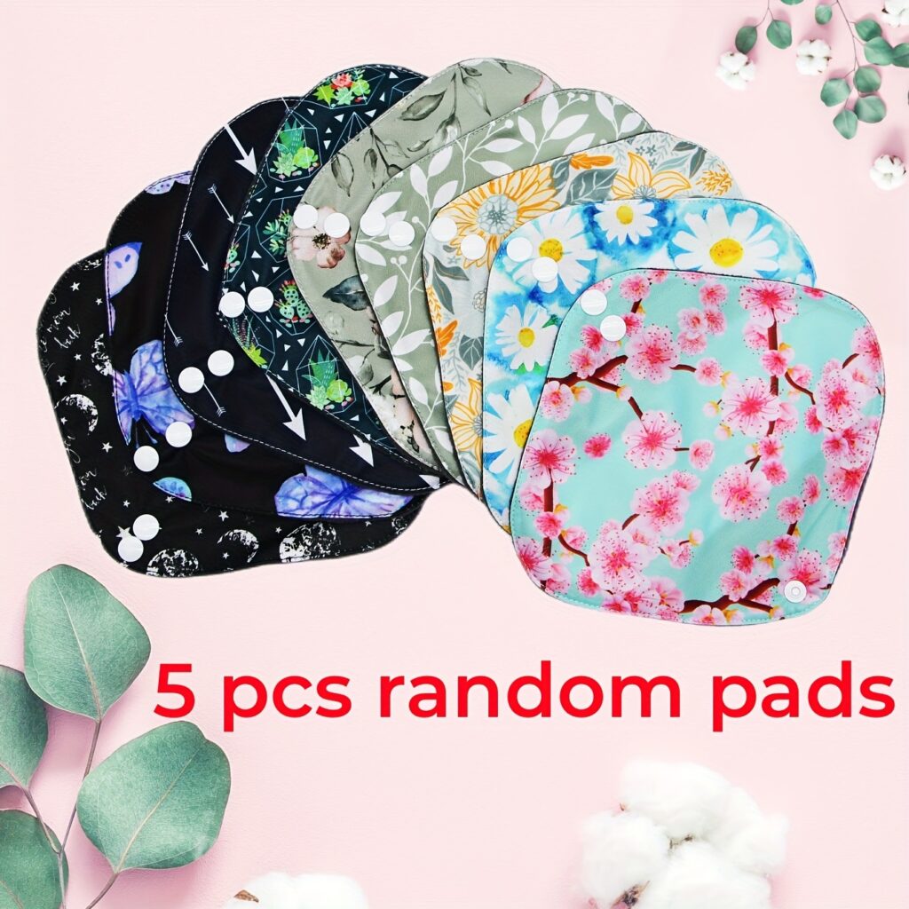 Bamboo Cloth Womens Sanitary Pads Reusable Washable Overnight High Flow ...