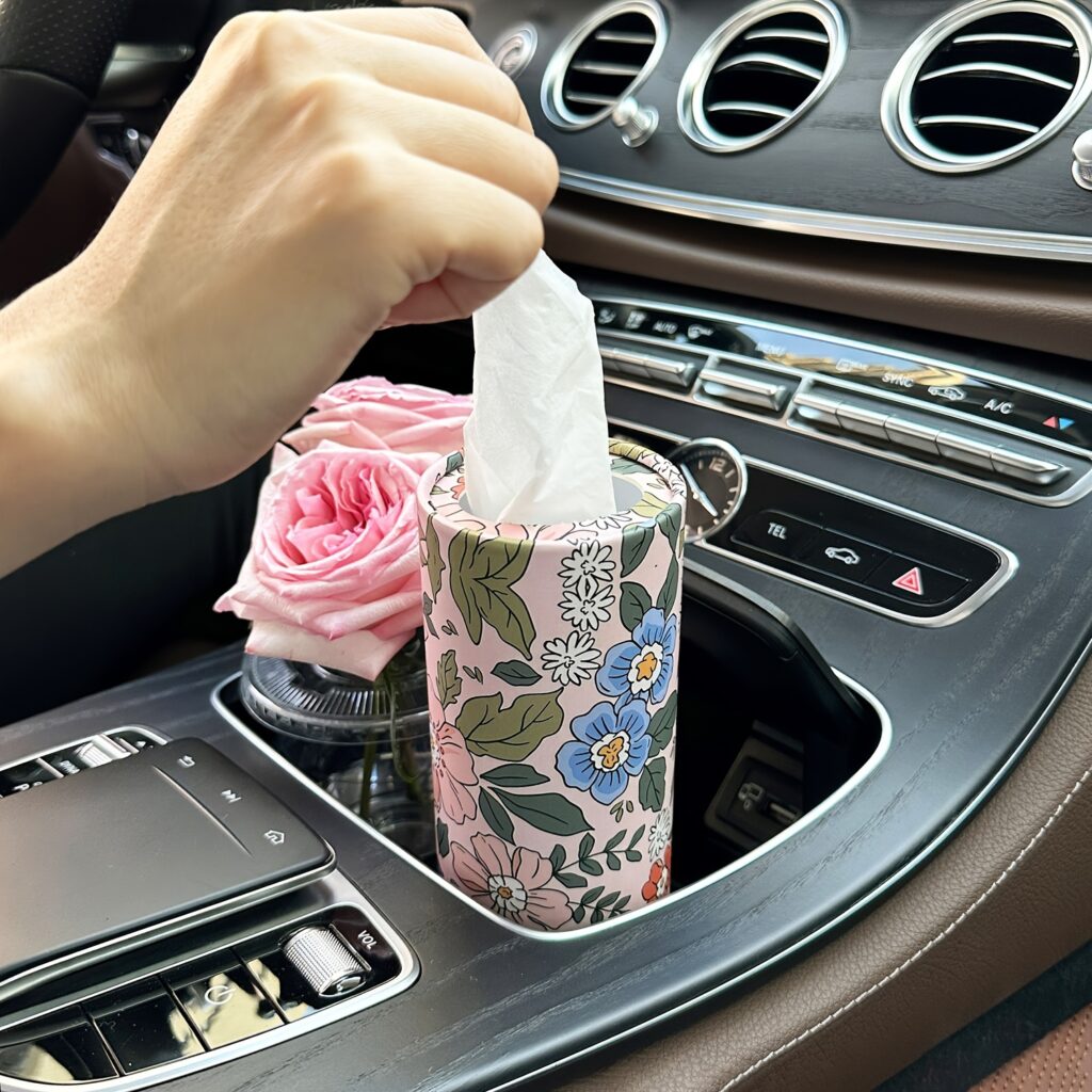 Floral Car Tissue Box With Facial Tissues For Home Travel - Free ...