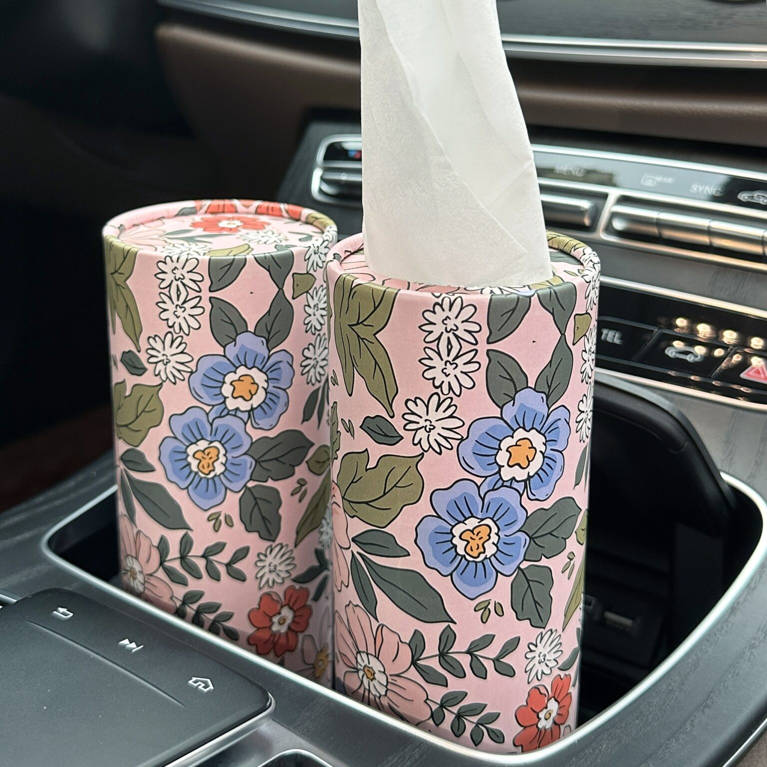 Floral Car Tissue Box With Facial Tissues For Home Travel - Free ...