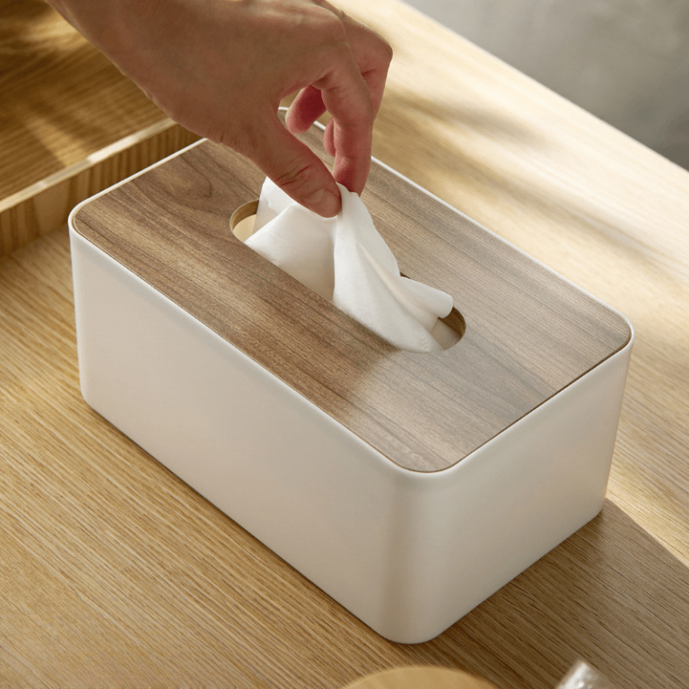 Wooden Tissue Box Holder Removable Paper Towel Storage For Office ...