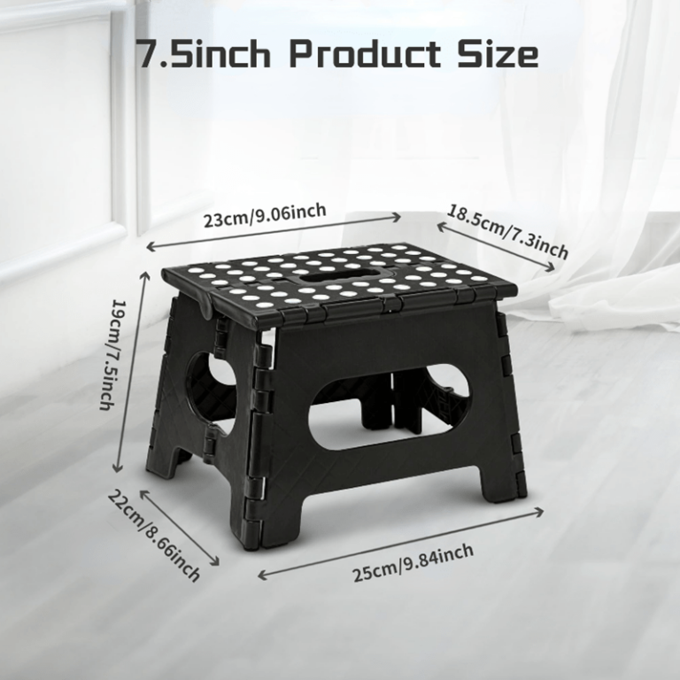 Compact Folding Step Stool 75 Inch High Nonslip Sturdy For Kitchen ...