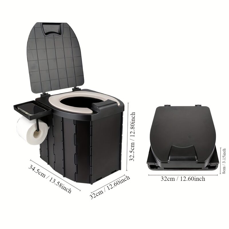 Folding Portable Toilet With Pu Cushion For Camping Rv Car Travel ...