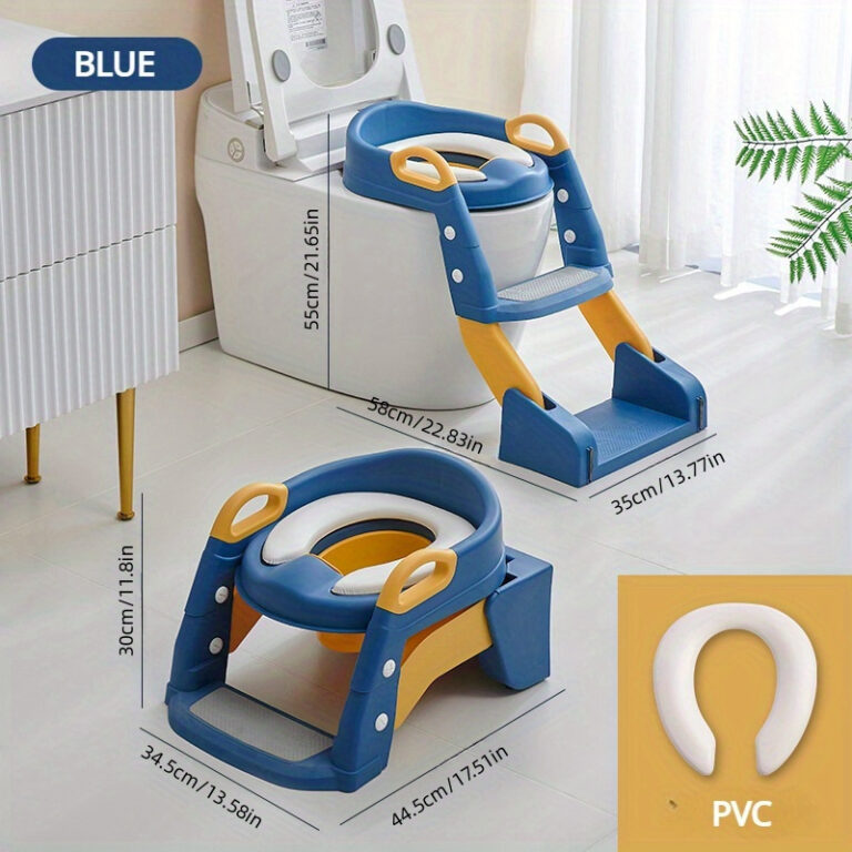 Kids Folding Potty Training Toilet Seat With Nonslip Step Stool Ladder ...
