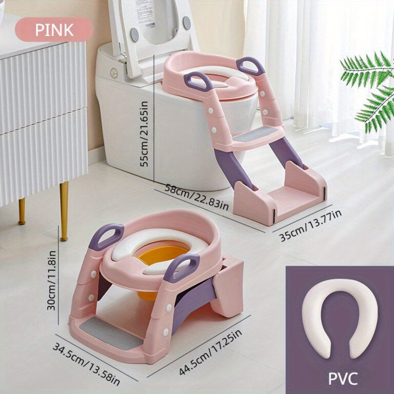 Kids Folding Potty Training Toilet Seat With Nonslip Step Stool Ladder ...