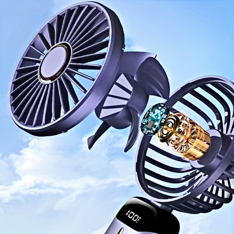 Rechargeable Portable Mini Fan With Led Display 5 Speeds Foldable ...