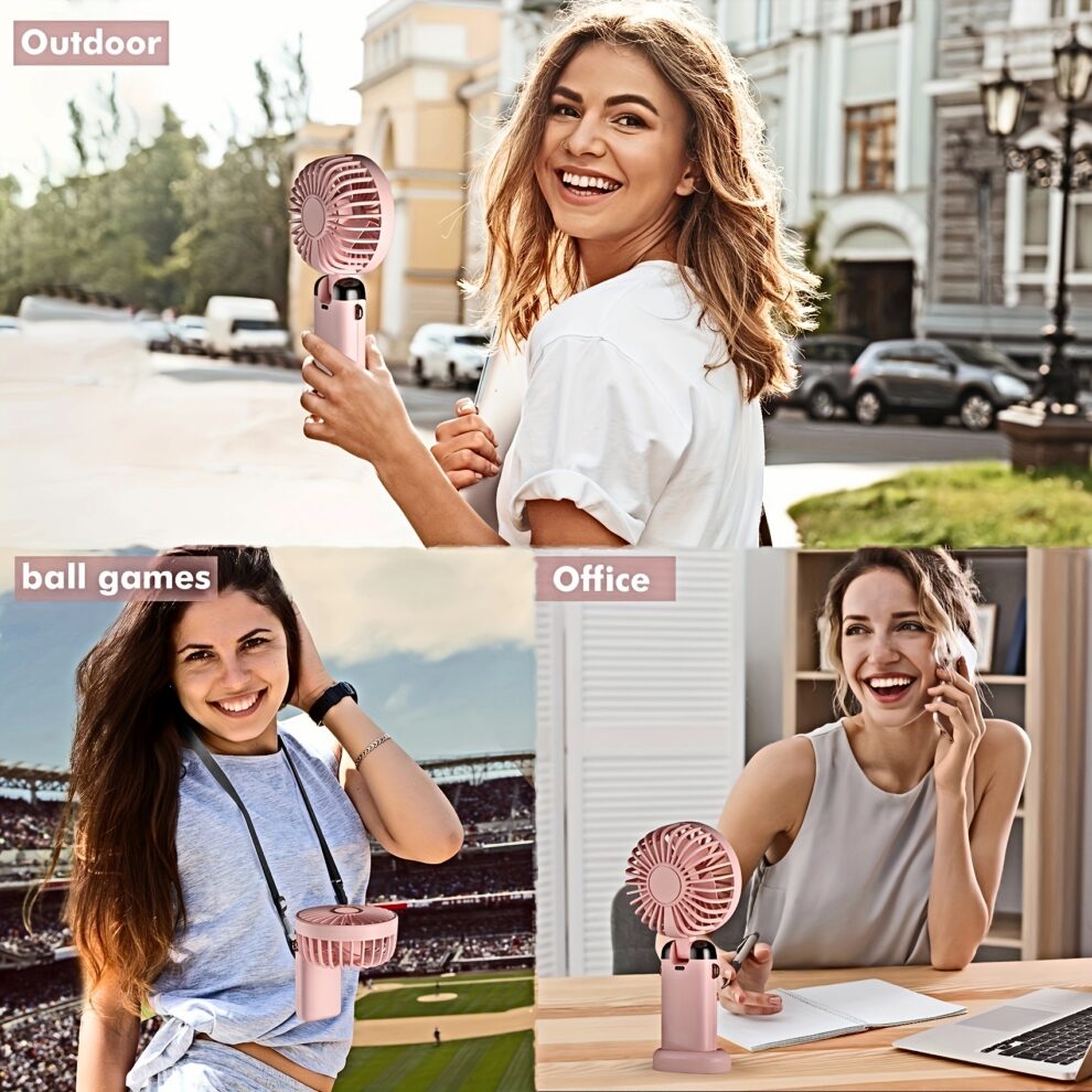 Rechargeable Portable Mini Fan With Led Display 5 Speeds Foldable ...