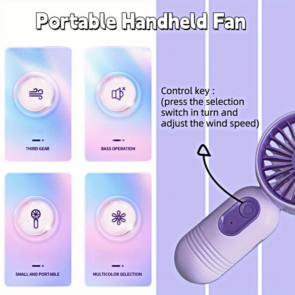 Portable Mini Usb Rechargeable Fan 3 Speeds Ideal For Office Outdoor ...