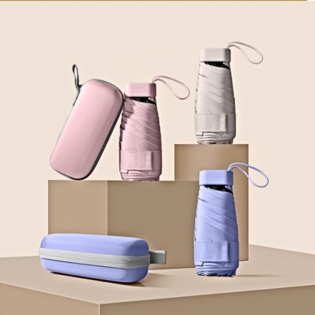 Lightweight Portable Travel Umbrella Mini Sun Rain Parasol With Case ...