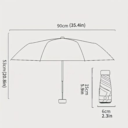 Lightweight Portable Travel Umbrella Mini Sun Rain Parasol With Case ...